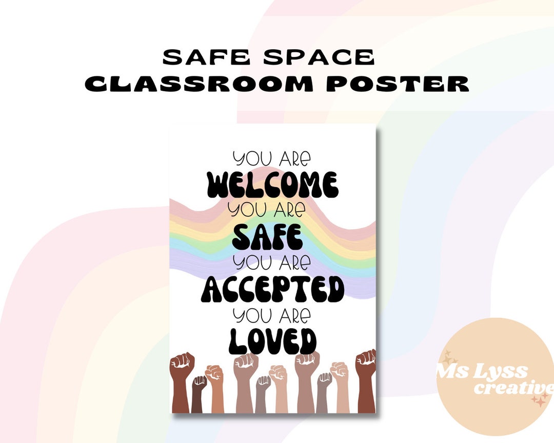 Safe Space Classroom Poster, Everyone is Welcome - Etsy