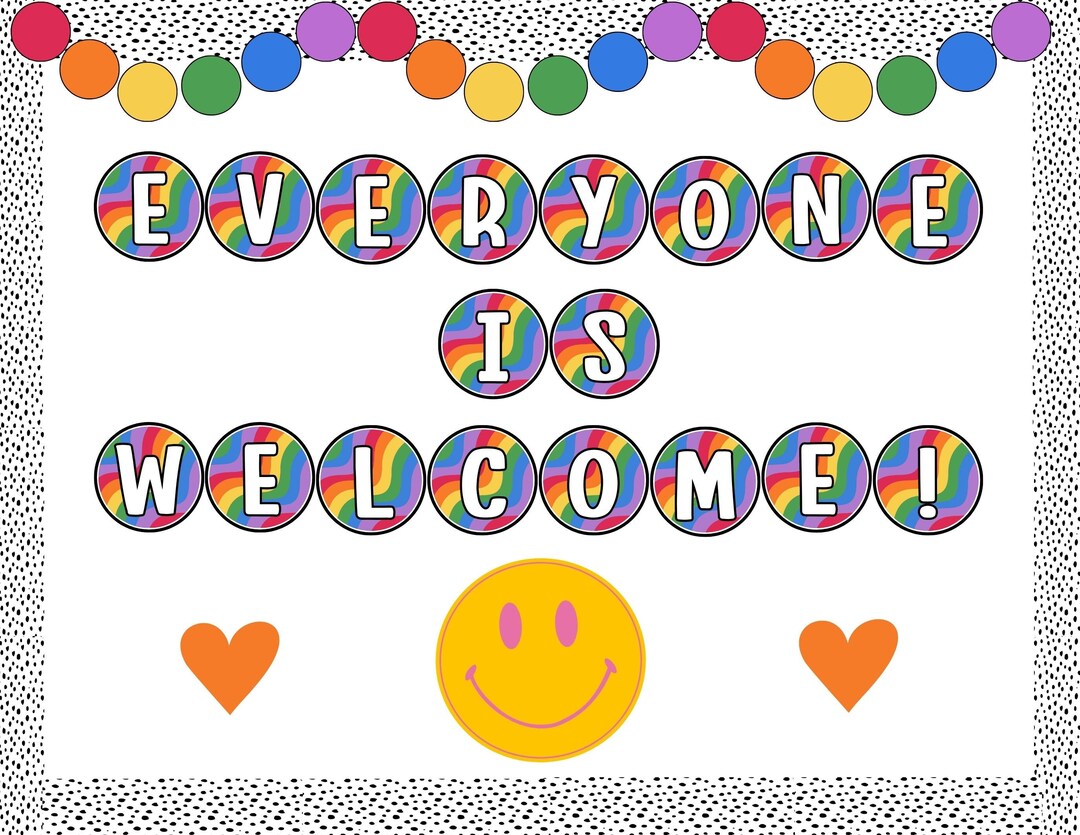 Everyone is Welcome | Bulletin Board | Inclusivity - Etsy