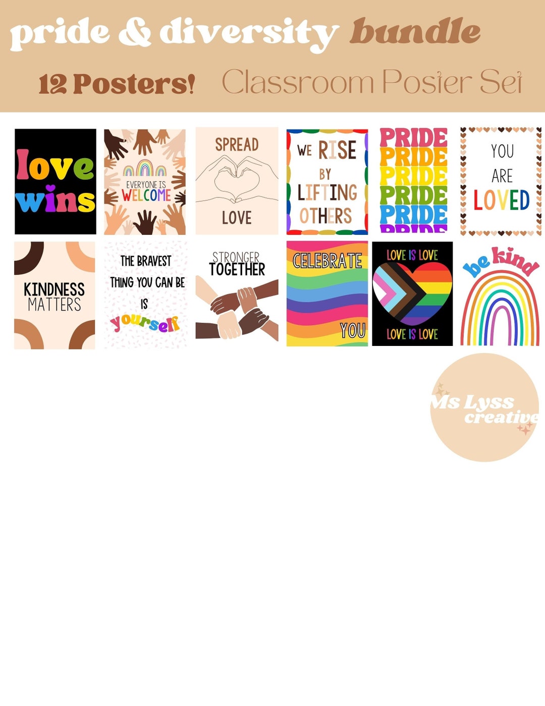 Diversity Pride Inclusion Poster Bundle LGBTQ Decor - Etsy