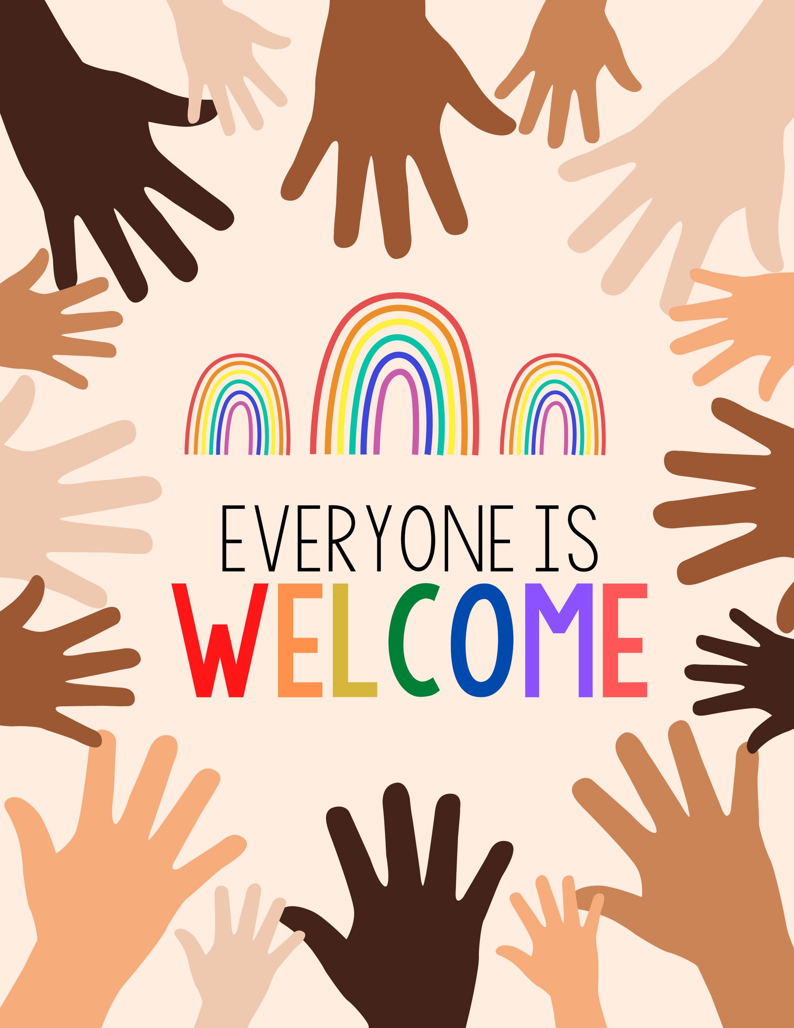 Everyone is Welcome Classroom Poster, Inclusive Posters, Decor Poster ...