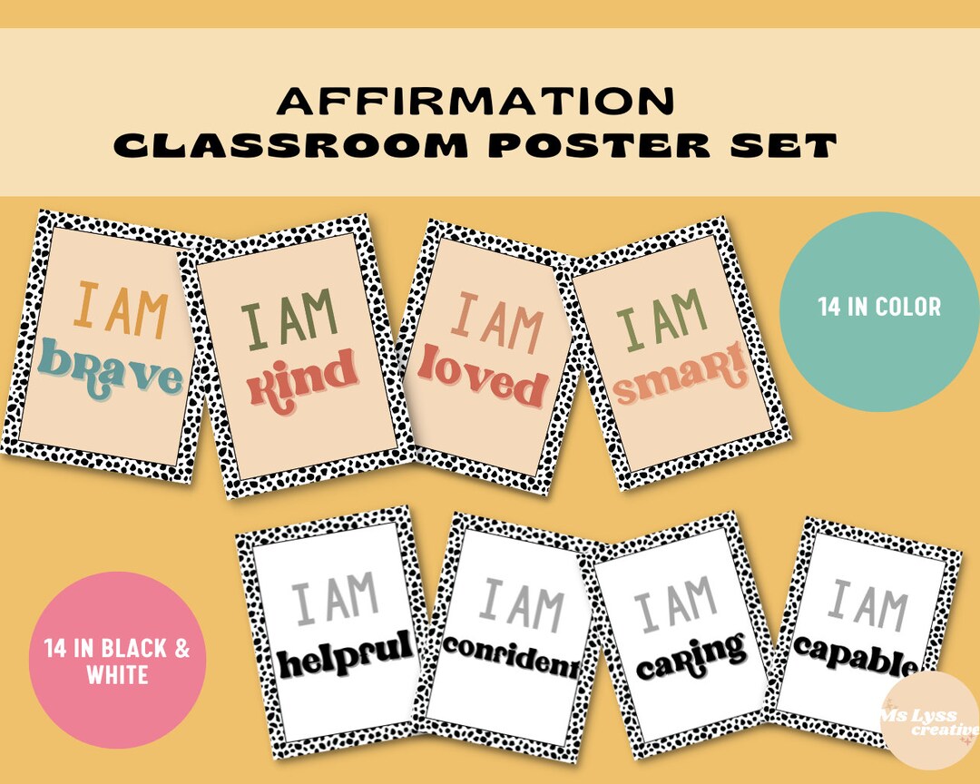 Affirmation Poster Set, Self Love Posters, Classroom Prints, Classroom ...