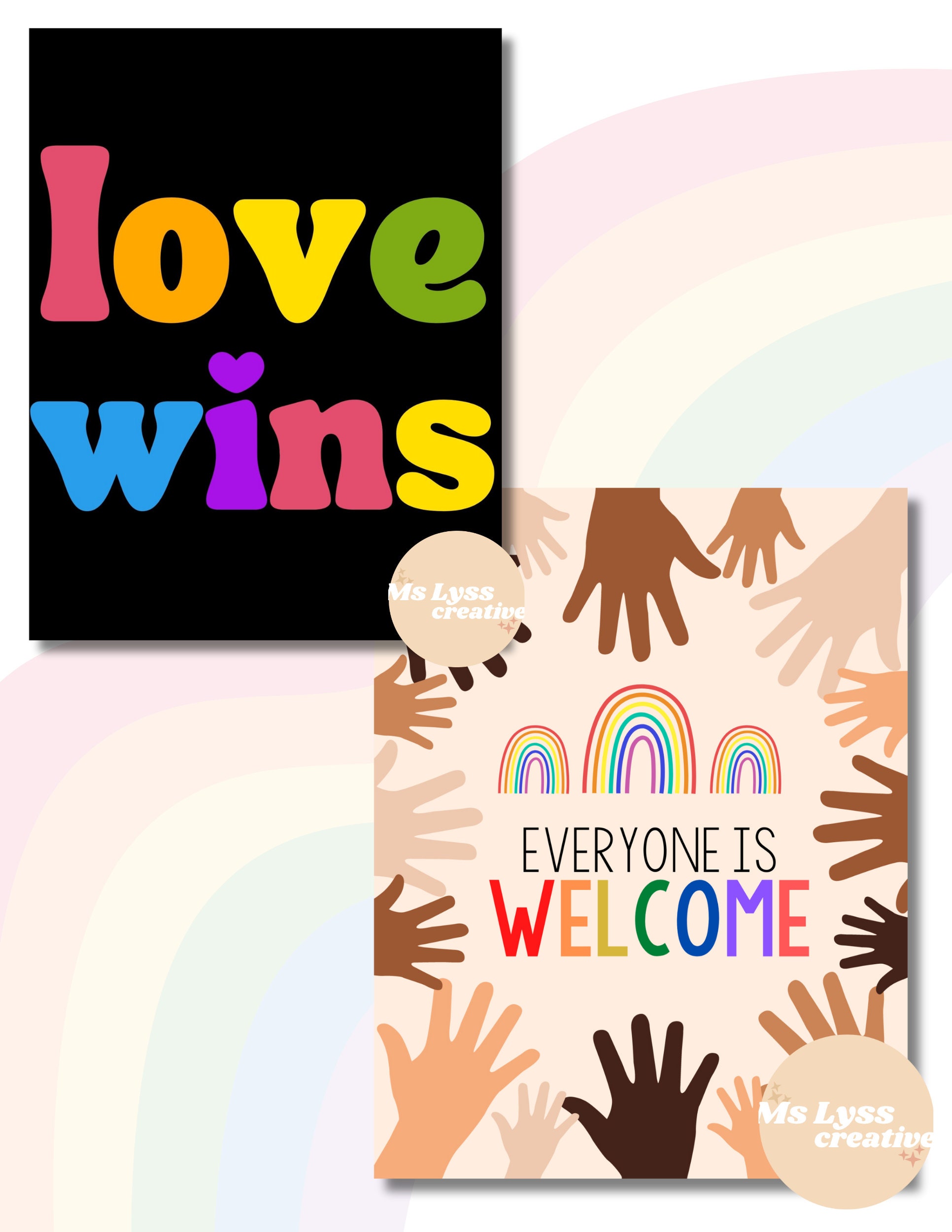 Diversity, Pride, Inclusion Poster Bundle, LGBTQ+, Decor Poster Set ...