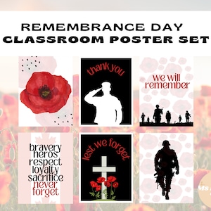 Remembrance Day Poster Set, Lest We Forget, Veterans Day, Classroom ...
