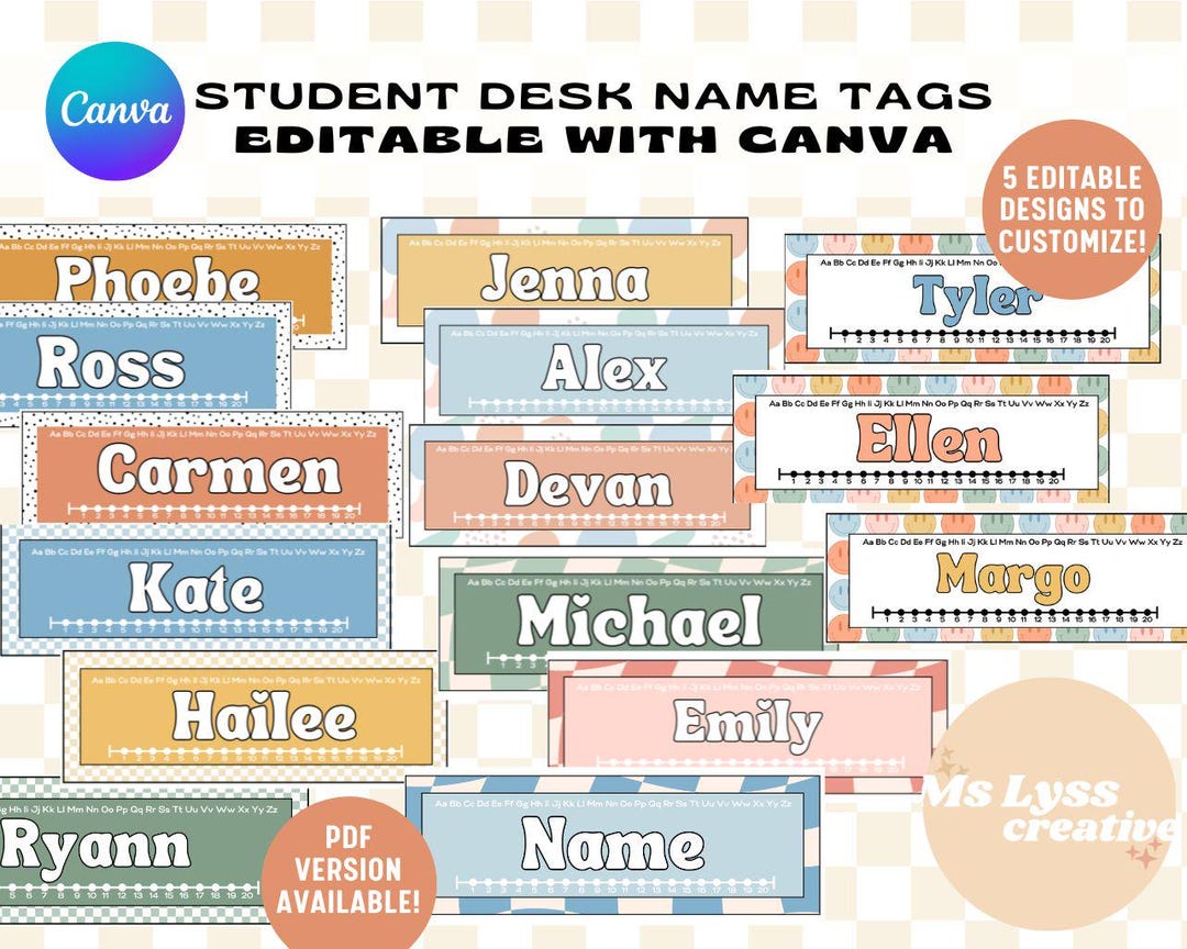Editable Desk Name Tags | Student Name Plates | Editable Name Tags for ...