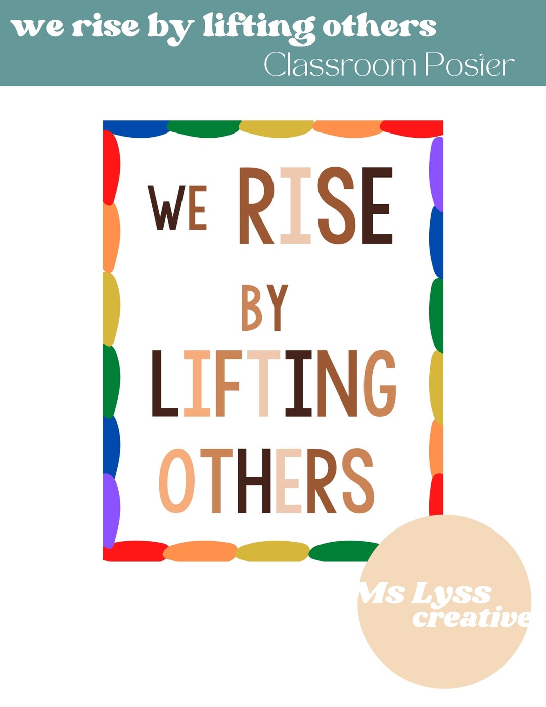 We Rise Classroom Poster, Inclusion, Diversity, Decor, Classroom Decor ...
