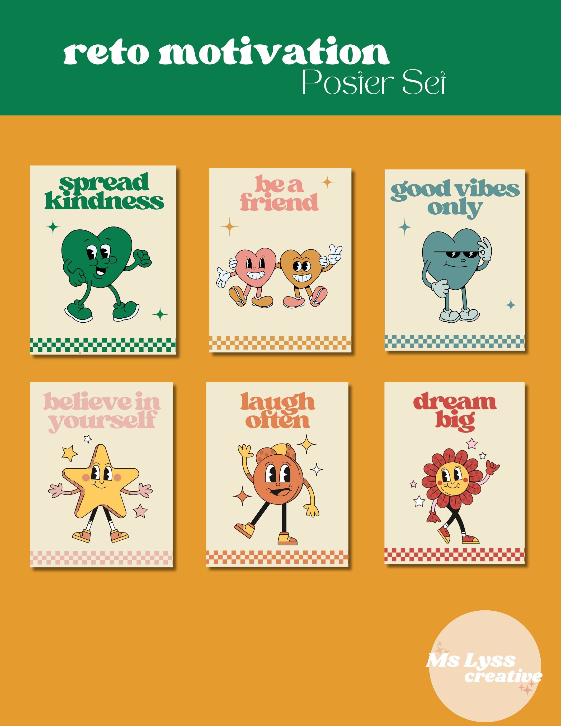 Retro Motivational Posters, Classroom Posters, School Decor - Etsy