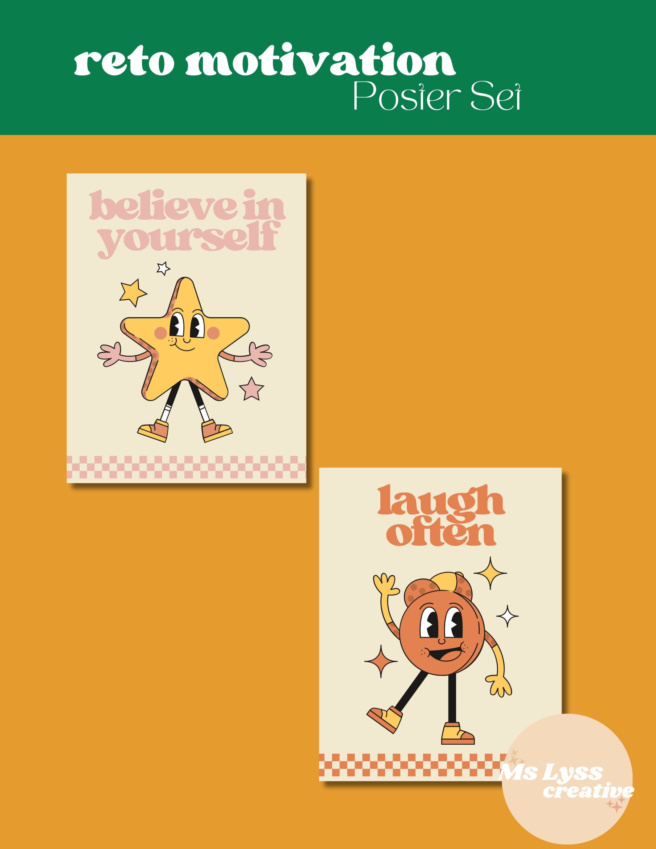 Retro Motivational Posters, Classroom Posters, School Decor - Etsy