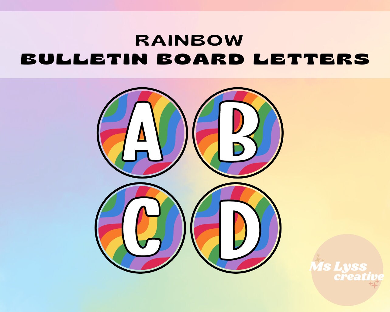 Rainbow Bulletin Board Letters | Classroom Decor | Bulletin Board Decor ...