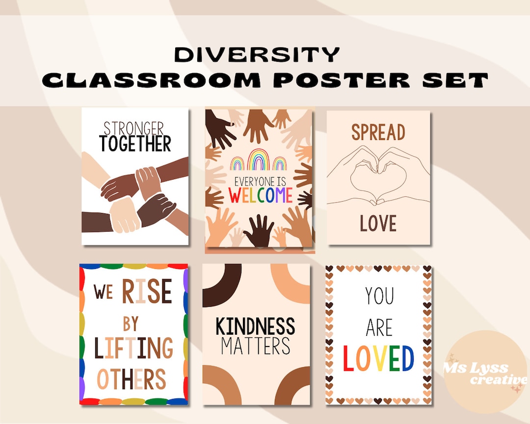 Diversity Classroom Poster Set, Inclusive Posters, Decor Poster Set ...