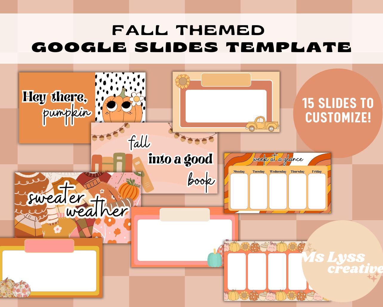 Fall Themed Google Slides Template - Etsy