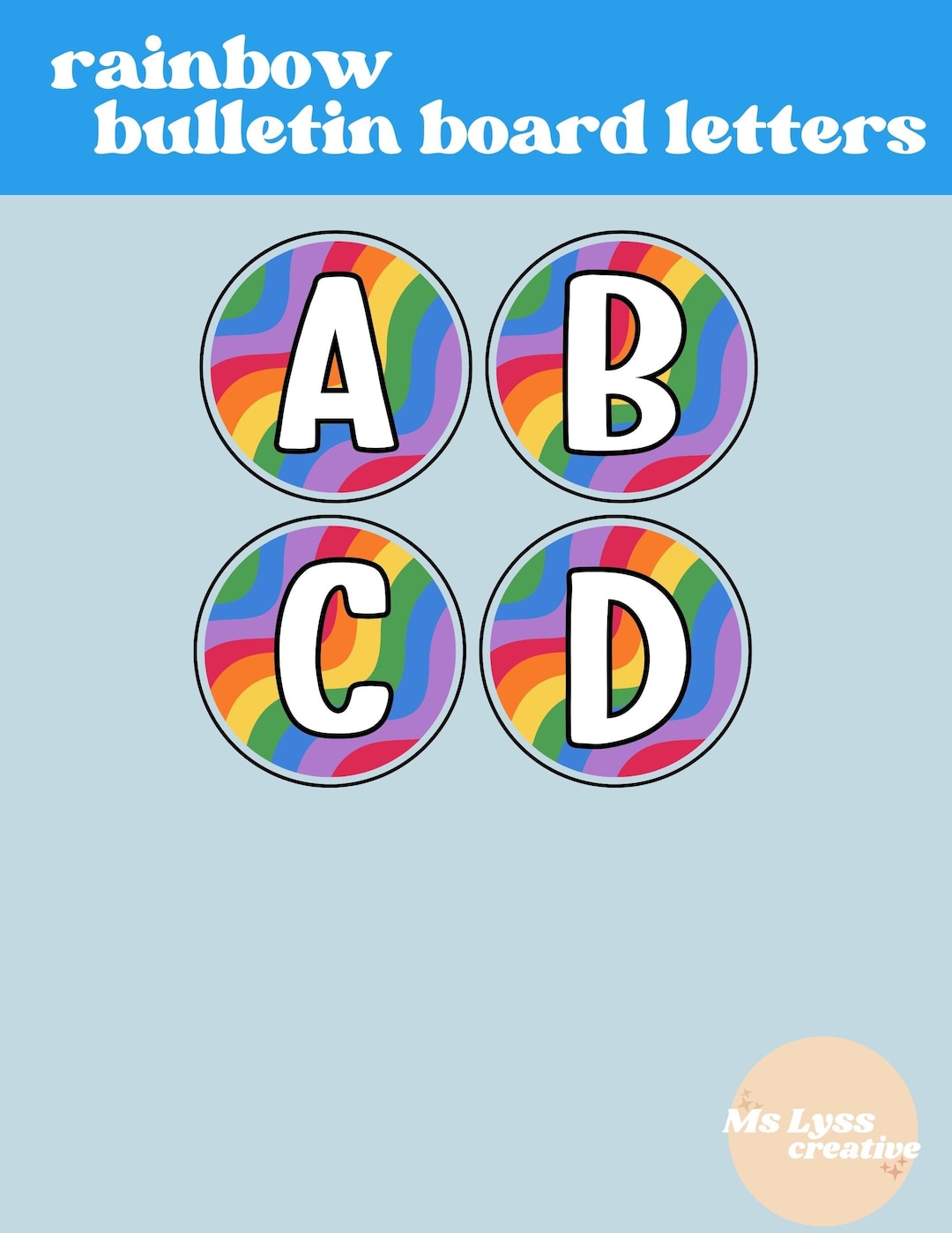 Rainbow Bulletin Board Letters Classroom Decor Bulletin - Etsy