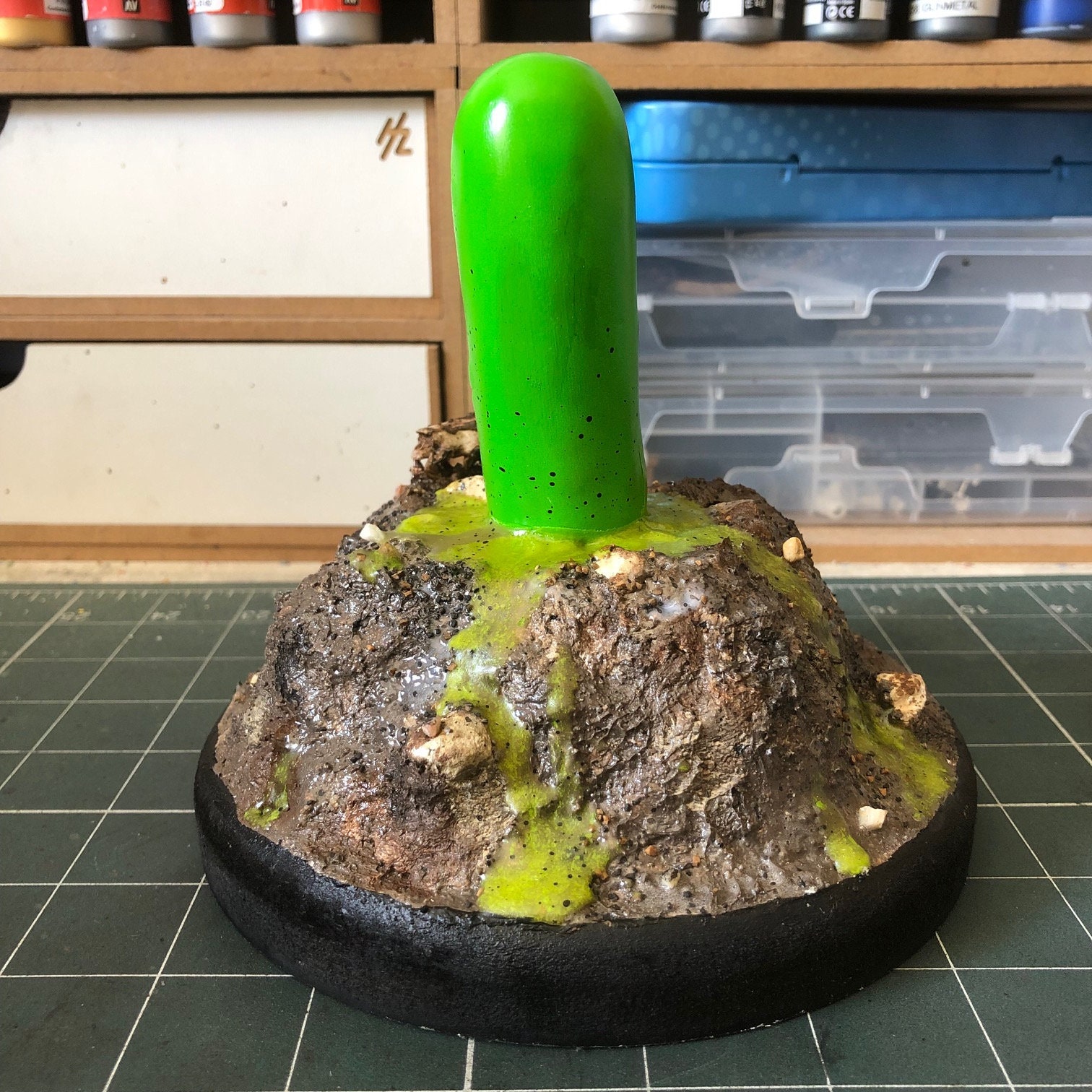 Pickle Rick Hand Painted Statue Model on Diorama Base Stand - Etsy