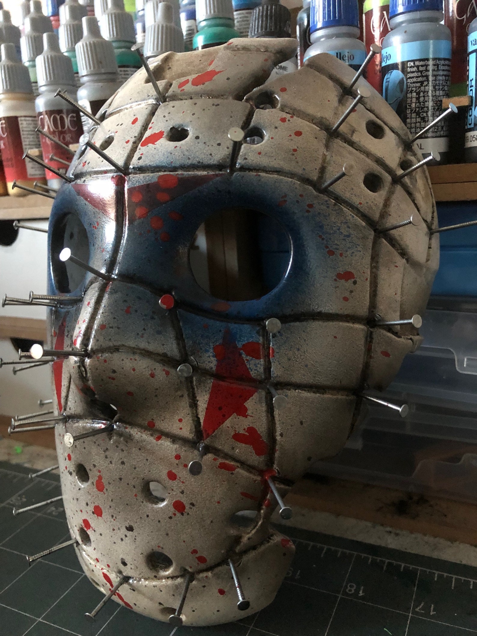 Pinhead Jason Hand Painted Horror Mask Prop Cosplay Hellraiser - Etsy