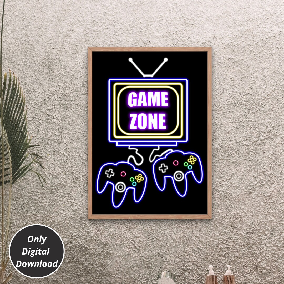 Digital Game Zone Poster Printable Retro Gaming Wall Art - Etsy