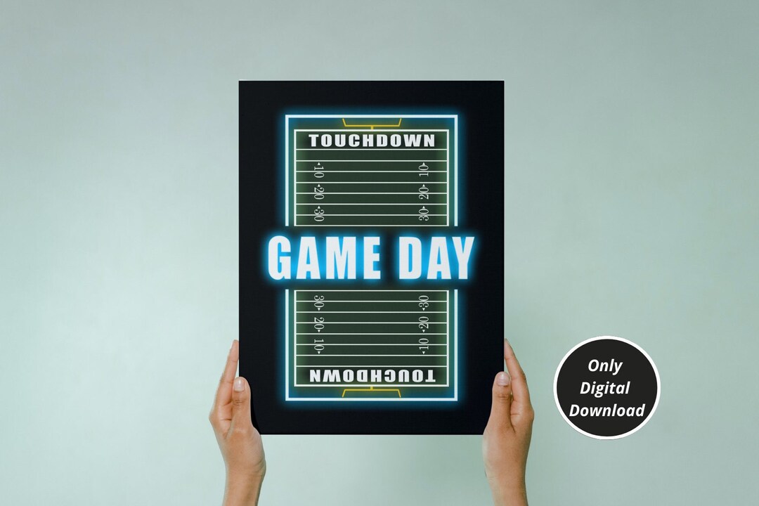 Neon Poster American Football Printable, Touchdown Print for Download ...