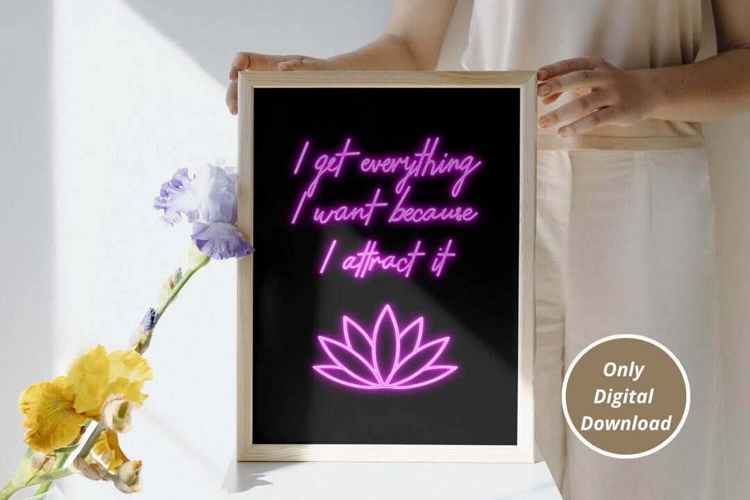 Neon Poster for Download, Manifestation Printable, Printable Wall Art ...