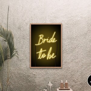 Bride to Be Neon Poster for Download, Printable Wall Art, Bride to Be ...