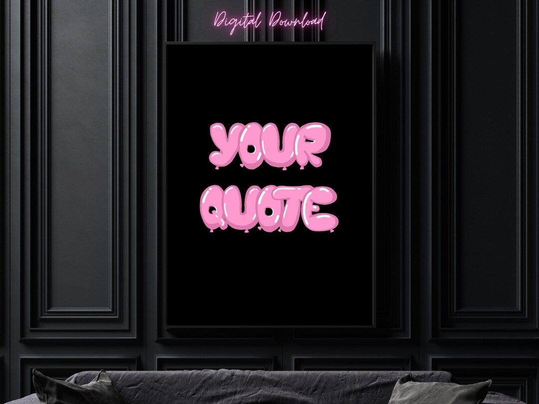 Personalized Bubblegum Pink Balloon Letters, Printable Art, Digital ...
