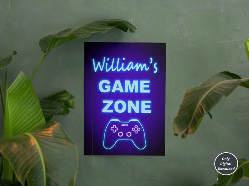 Neon Poster Gaming Sign Poster Personalized Gaming Poster - Etsy