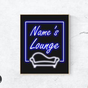 Lounge Poster, Neon Poster Chill Zone, Personalized Poster for Download ...
