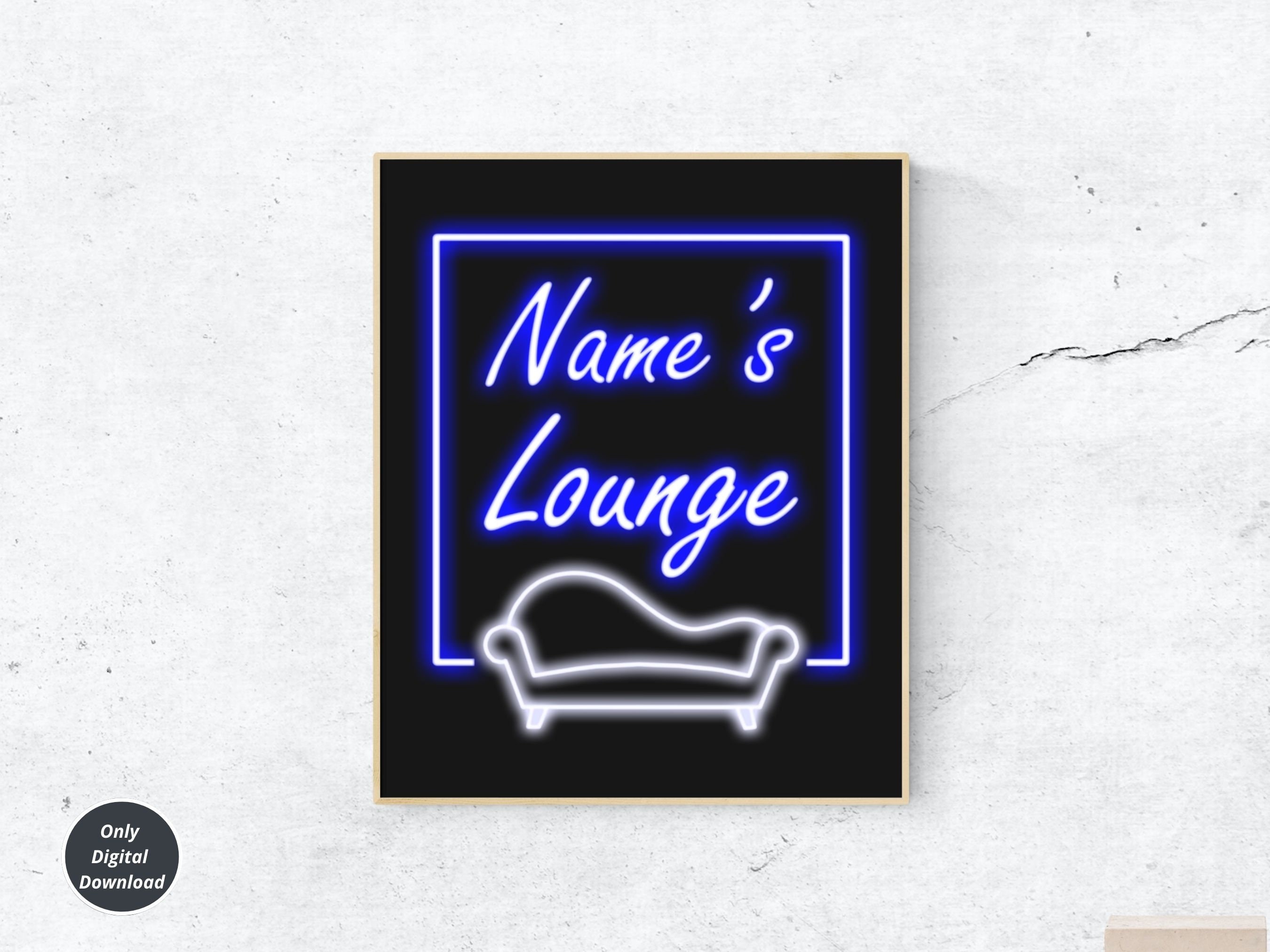 Lounge Poster, Neon Poster Chill Zone, Personalized Poster for Download ...