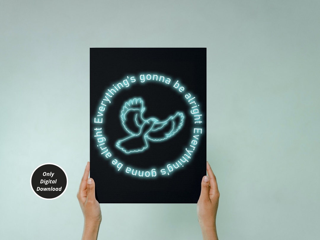 Mockingbird Poster, Digital Neon Printable, Positive Saying, Eminem ...