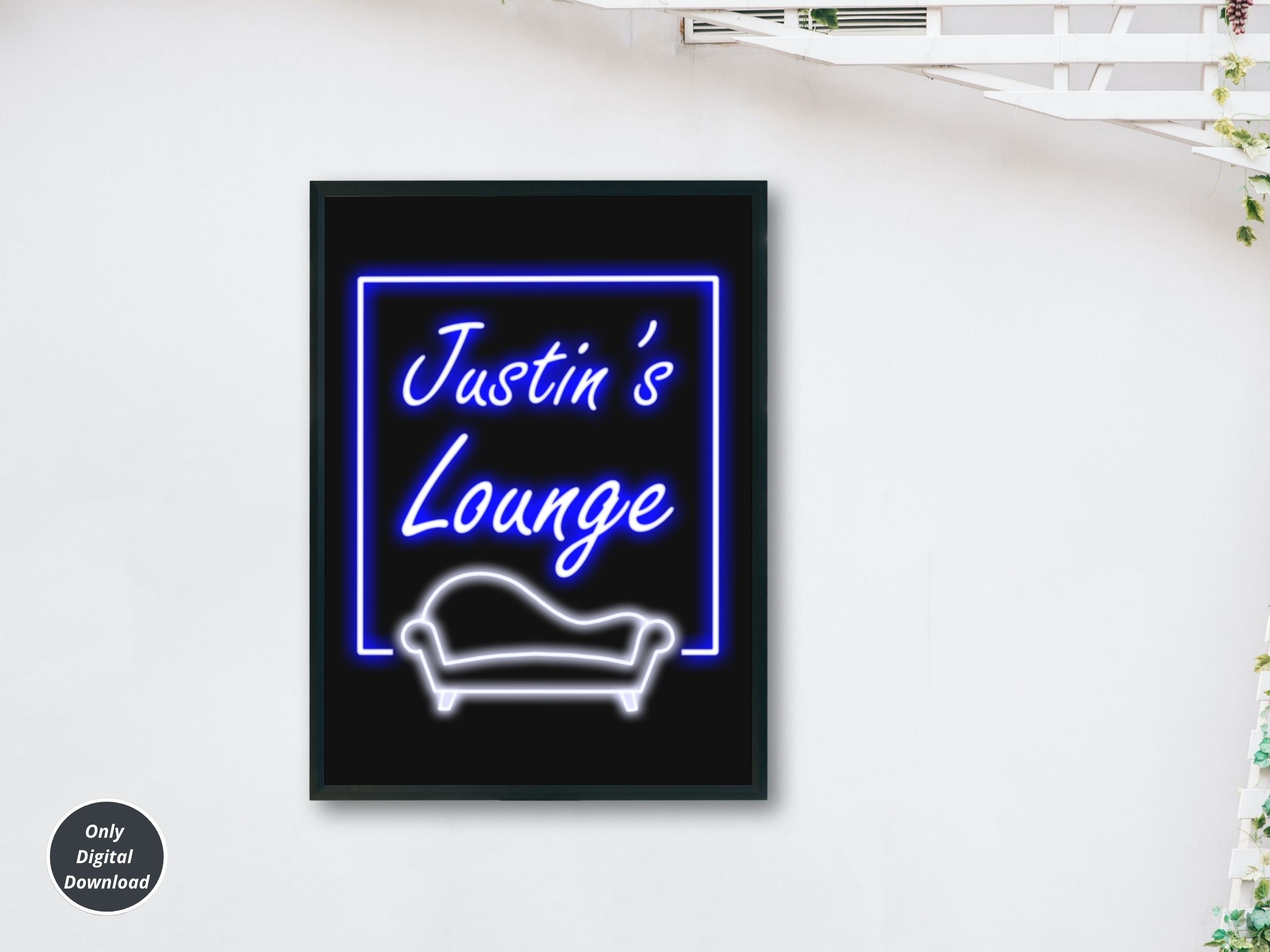 Lounge Poster, Neon Poster Chill Zone, Personalized Poster for Download ...