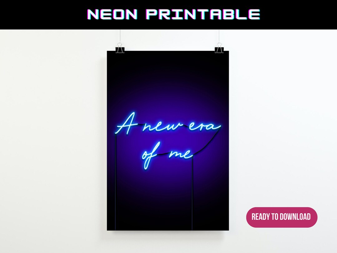 Digital Neon Poster A New Era of Me for Download, Printable Affirmation ...