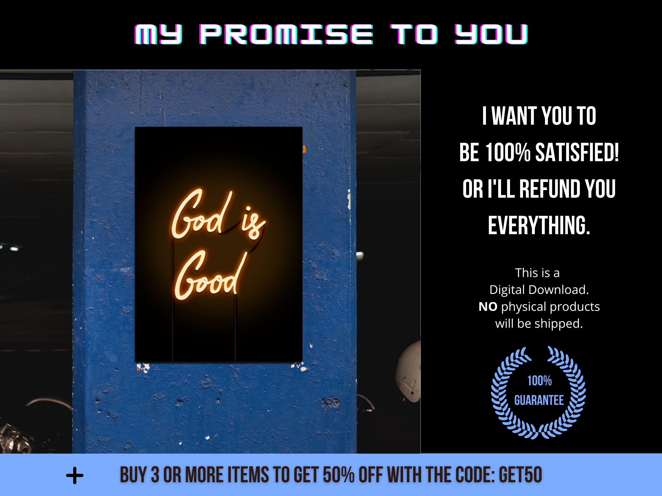 God is good Printable, Neon Poster Download, Neon Schild Download ...