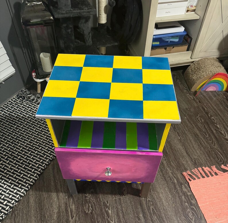 Whimsical Hand Painted Nightstand - Etsy
