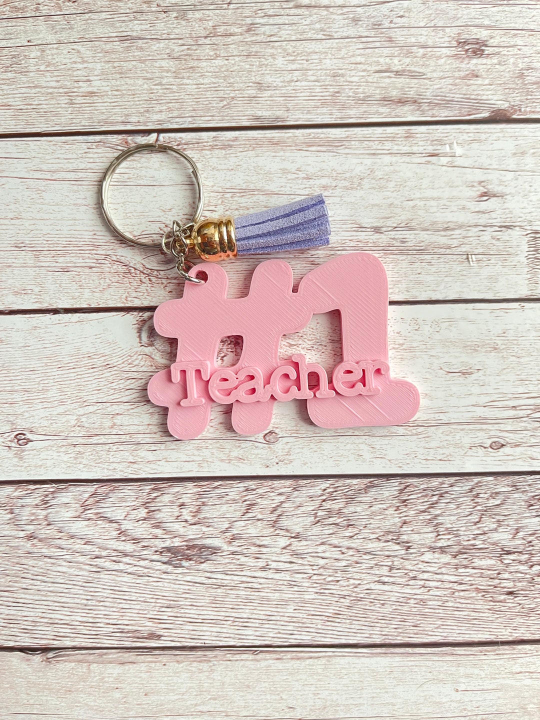 Personalised 3D Printed Keyring Teacher Gift Bag Charm Gift - Etsy