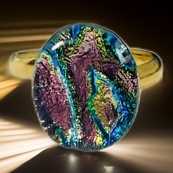 Fused Glass Ring - Etsy