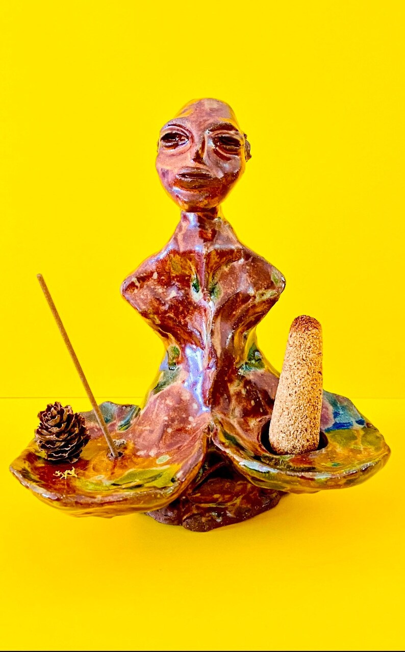 The Ethereal Monk Incense Stick & Cone Holder, Candle Holder, Ceramic ...