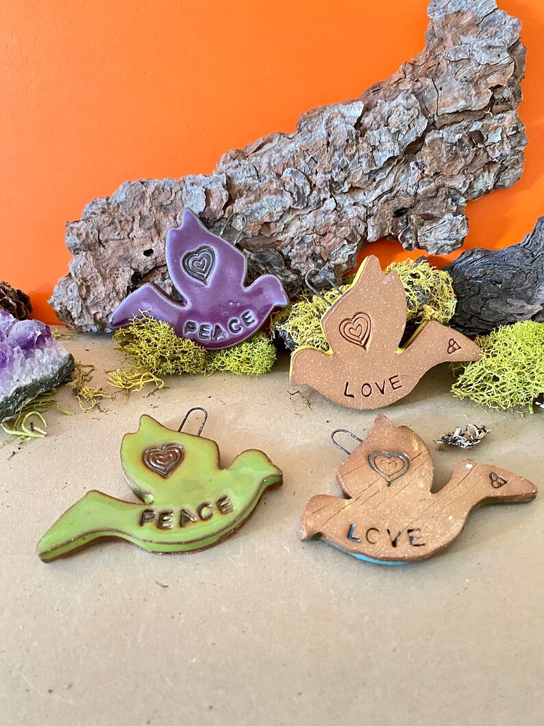 Dove Ceramic Ornament, Peace Wall Decor, Christmas Tree Ornament, Home ...