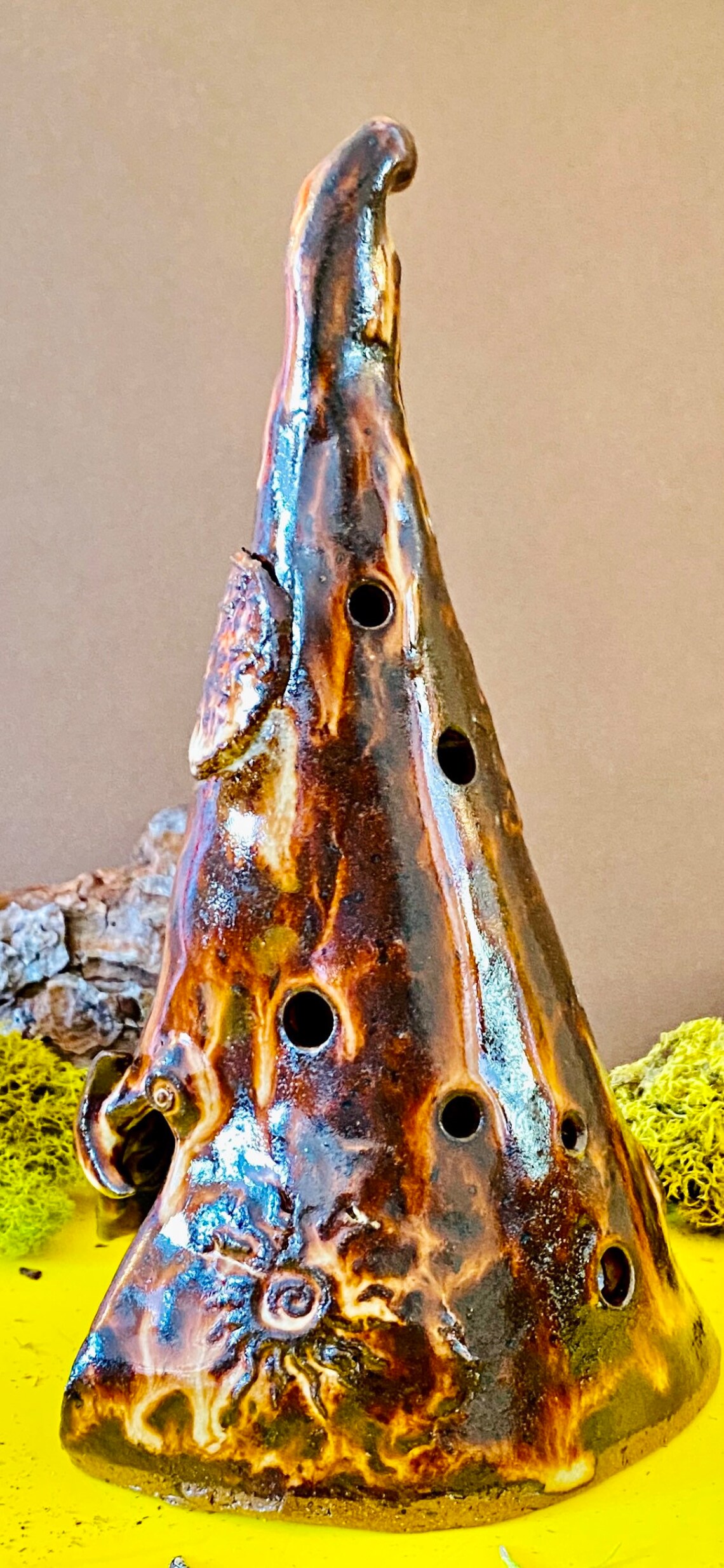 Ceramic Luminary, Fairy Teepee Tree, Whimsical Yin and Yang Tree ...