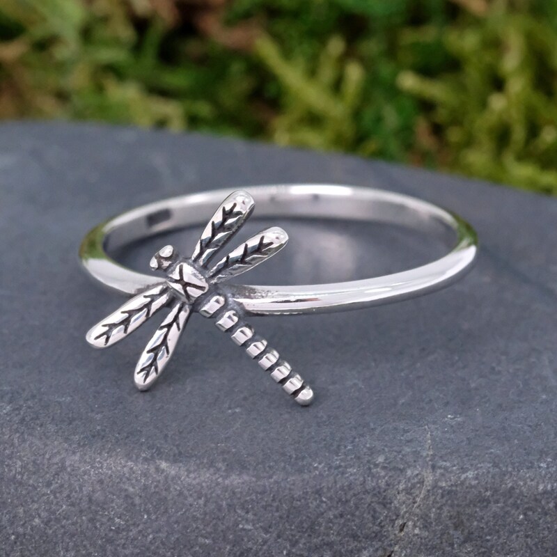 Silver Dragonfly Ring - Etsy