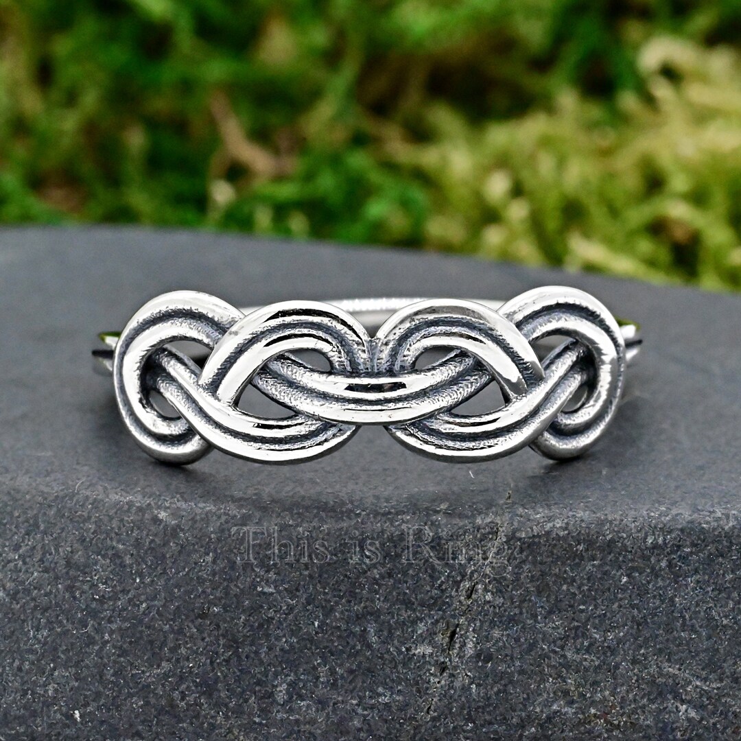 Celtic Double Spiral Infinity Ring Solid 925 Sterling Silver - Etsy