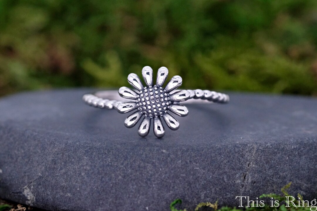 Sunflower Ring Womens Sunflower Ring Oxidized 925 Sterling - Etsy