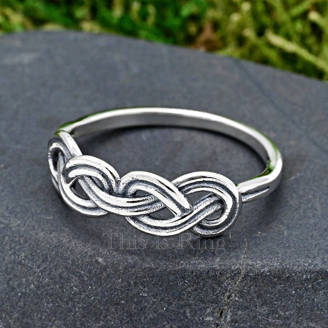 Celtic Double Spiral Infinity Ring • Solid 925 Sterling Silver Promise ...