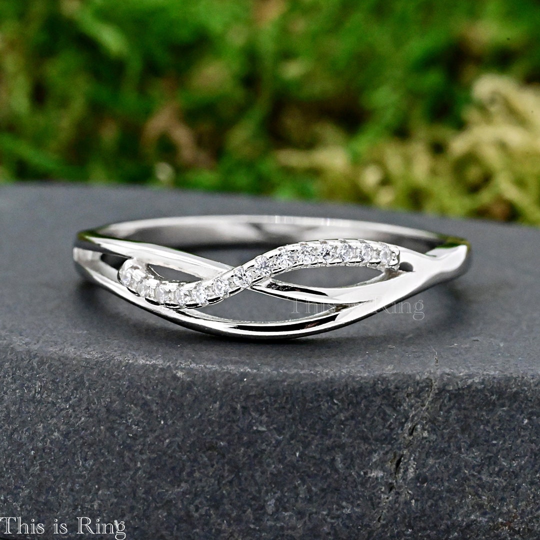 Multiple Layer Dainty Criss Cross Infinity Sterling Silver Ring Trendy ...