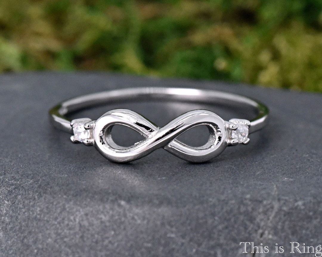 Sterling Silver Tiny Infinity Symbol Ring With Cubic Zirconia - Etsy