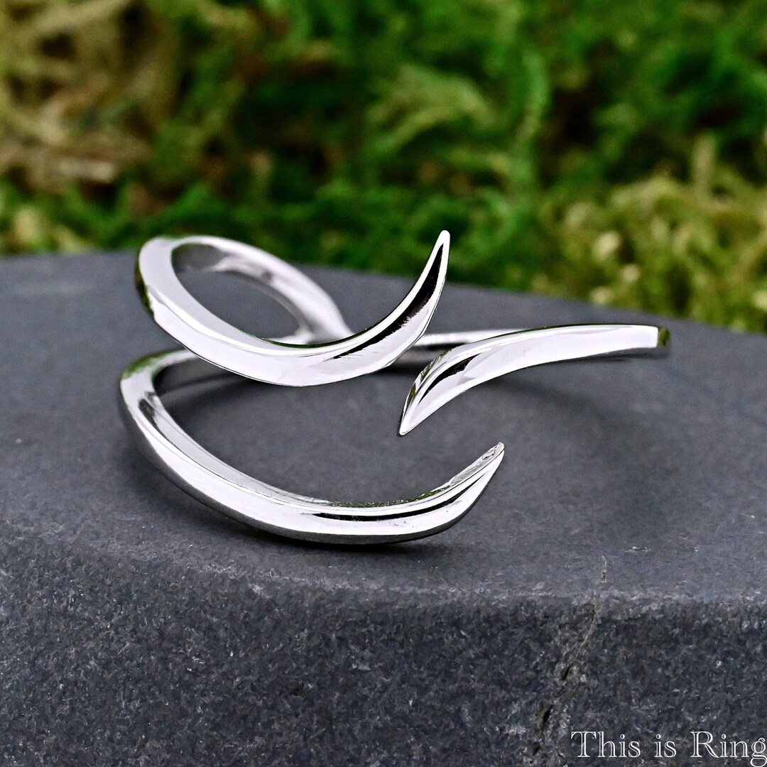 Freeform Sharp Swirl Shape Ring 925 Sterling Silver Ring Minimalist ...