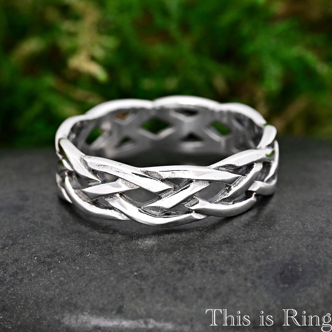 6mm Celtic Knot Eternity Band • Solid 925 Sterling Silver Irish Knot Ring • Women's Men's ...