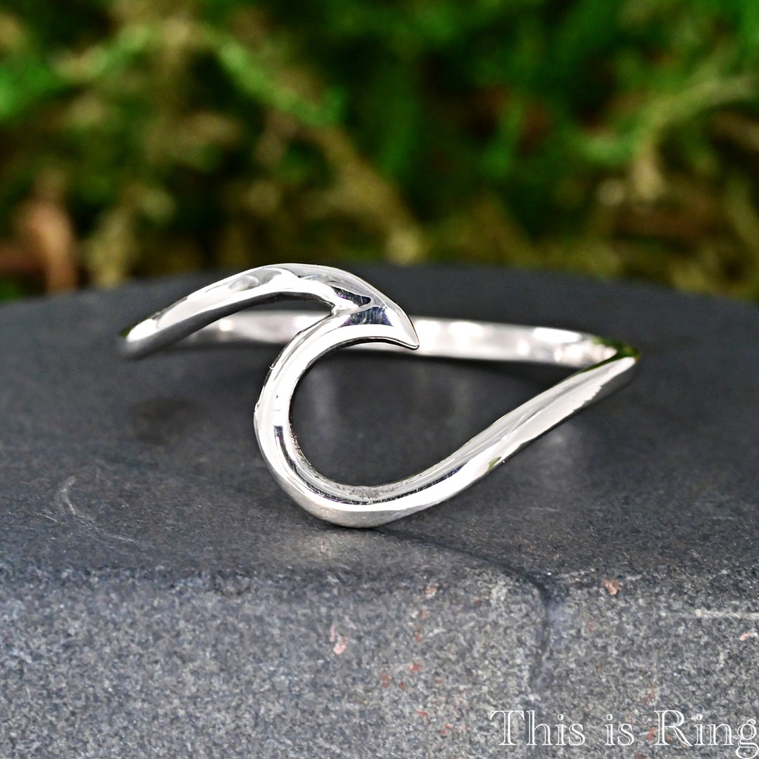 Minimalist Dainty Wave Ring Solid 925 Sterling Silver Ring Surf Ring ...