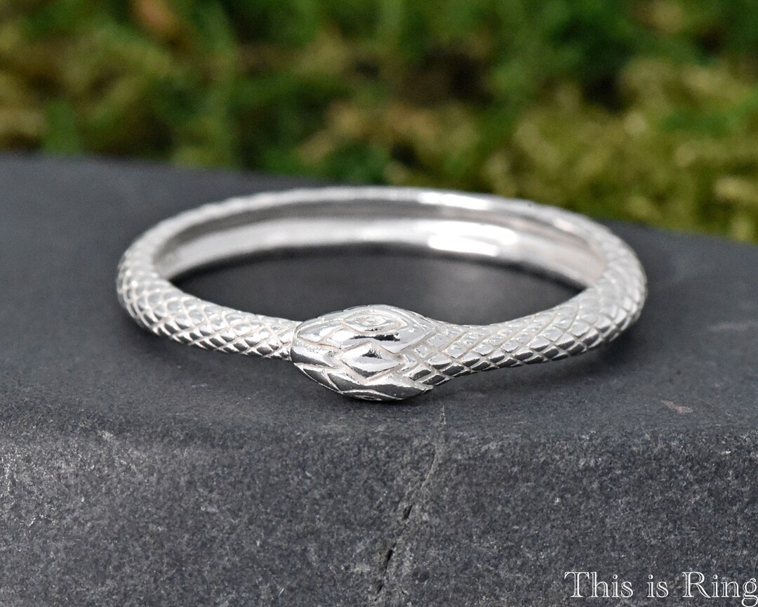 Simple Minimalist Sterling Silver Ouroboros Ring Uroboros Ring Women's Dainty Ring Ring for Her ...
