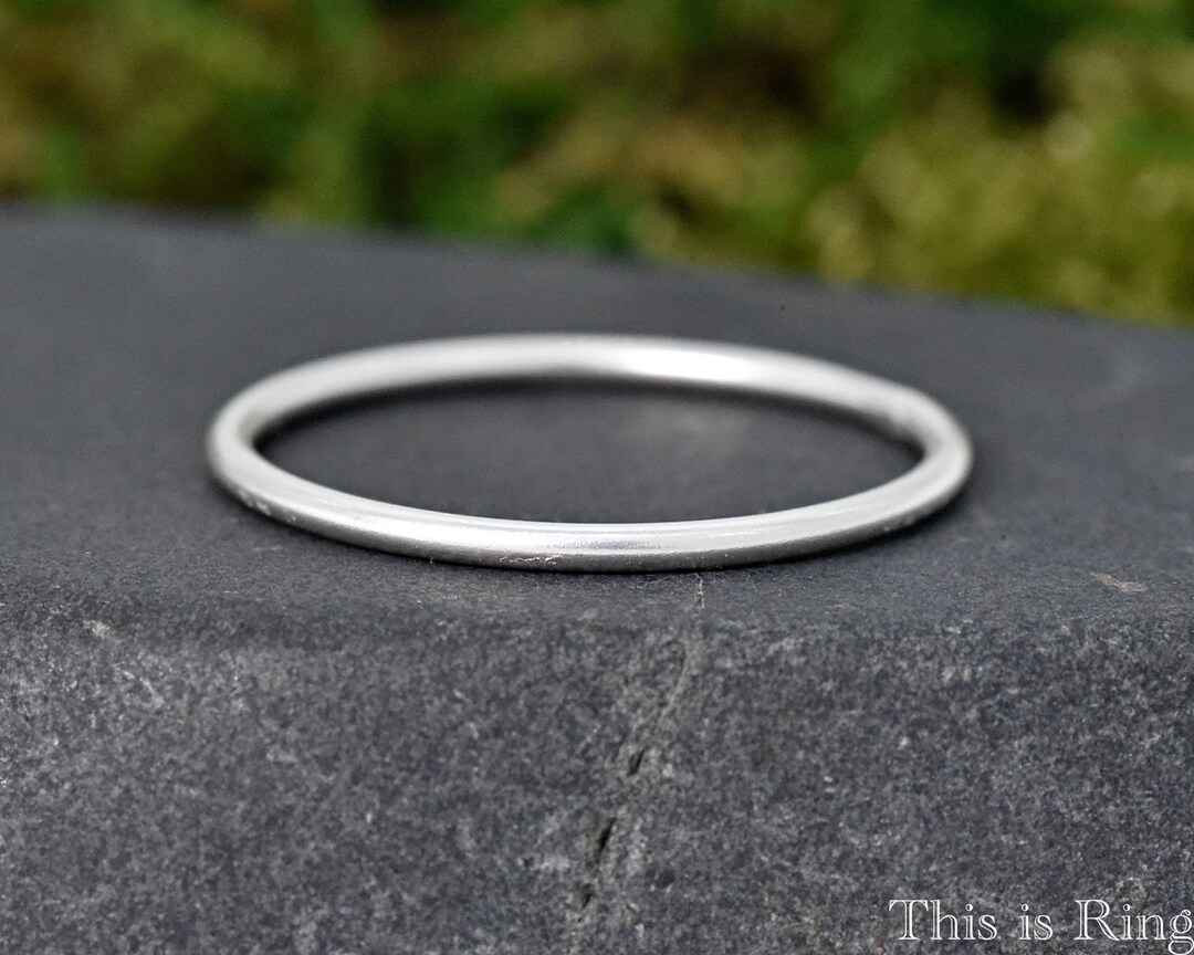 1mm Thin Simple Minimalist Plain Sterling Silver Midi Ring Women's ...