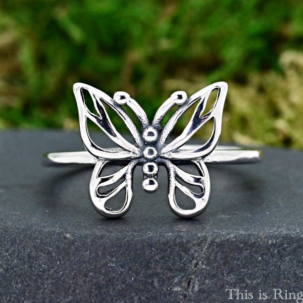 Silver Butterfly Rings - Etsy
