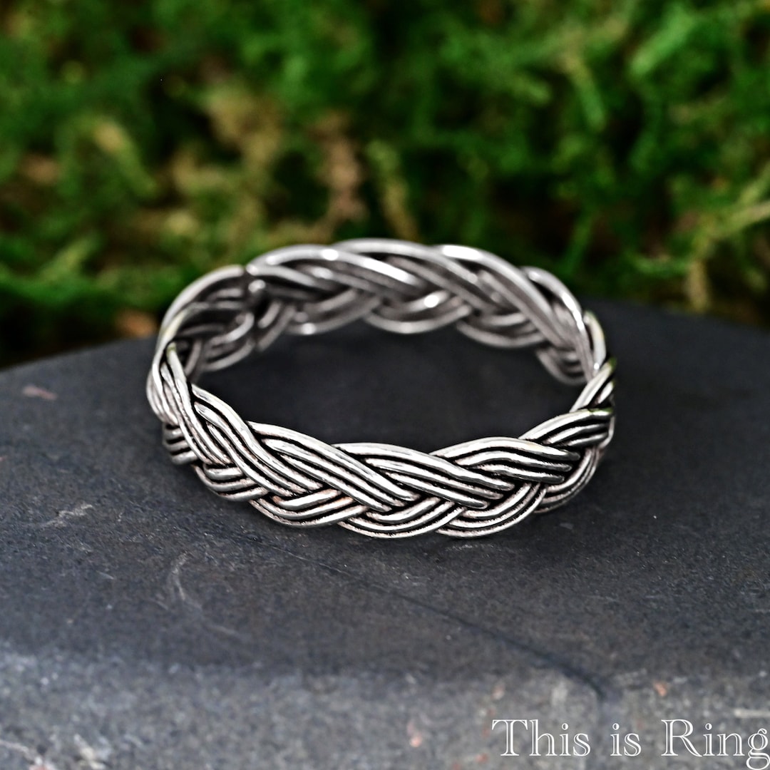 Multiple Wire Braid Knot Celtic Ring • Oxidized Solid 925 Sterling ...