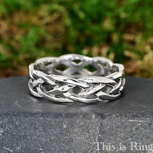 6mm Celtic Knot Eternity Band • Solid 925 Sterling Silver Irish Knot Ring • Women's Men's ...