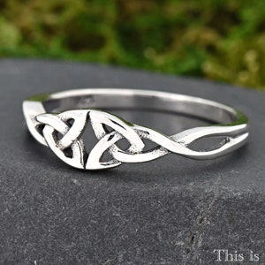Irish Serch Bythol Ring Sterling Silver Celtic Triquetra Knot Ring ...